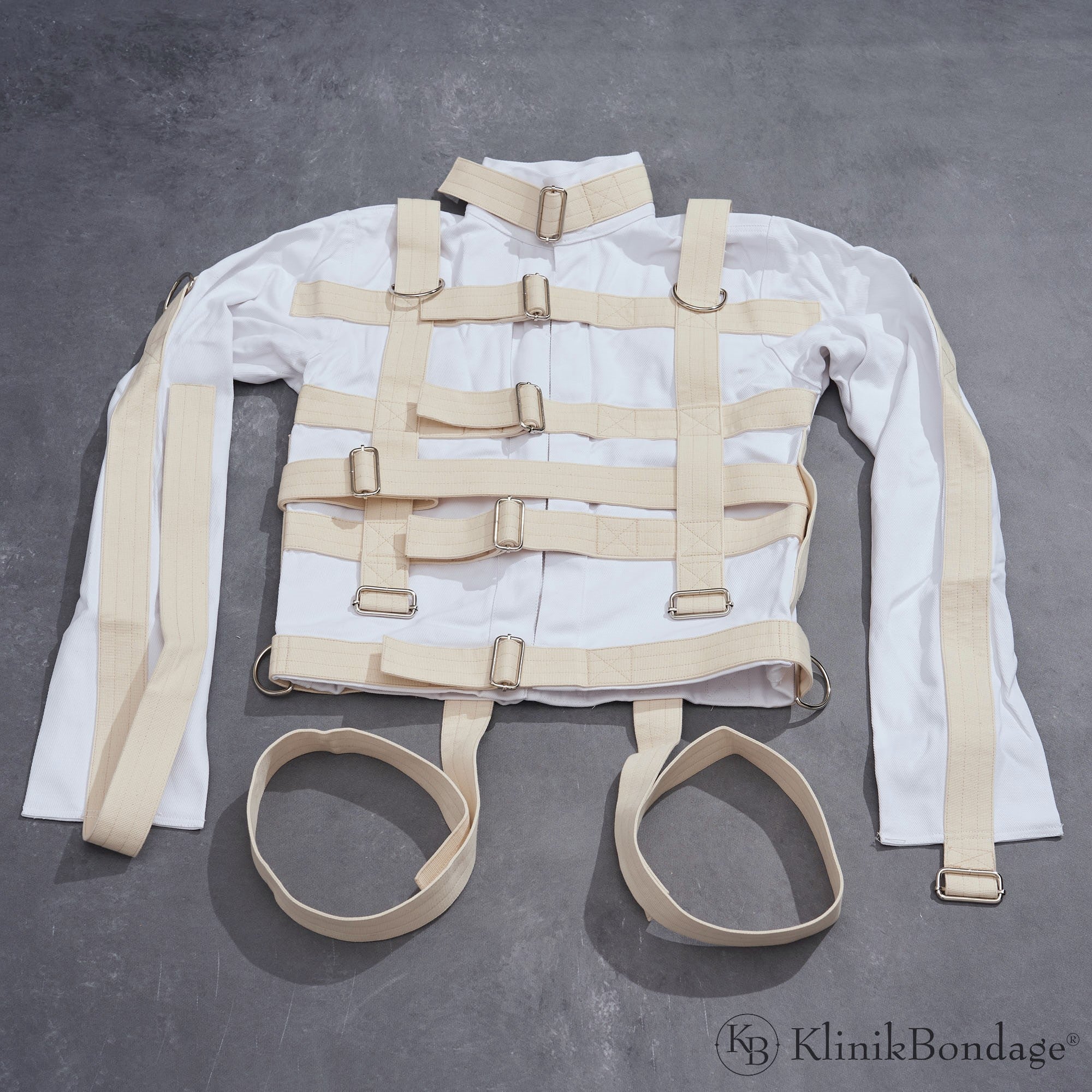 Straitjacket Bondage Set White – Two Sizes & Fixing Straps